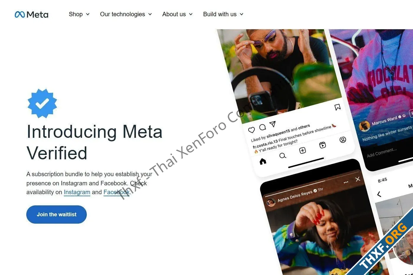 ข่าว - Meta Verified เครื่องหมายถูกสีฟ้าบน Facebook/Instagram เริ่มซื้อได้แล้วในสหรัฐ | Thxf ...