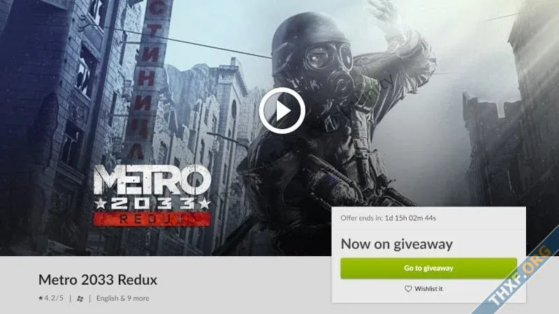 ข่าว - เกม Metro 2033 แจกฟรีแบบจำกัดเวลา ฉลองครบ 15 ปีของซีรีส์เกม Metro | Thxf - Thai XenForo ...